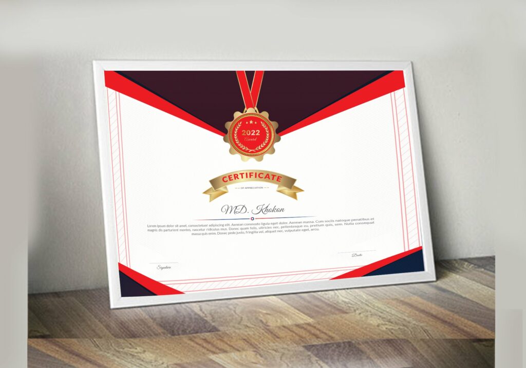 Creative Certificate Design Template – MasterBundles