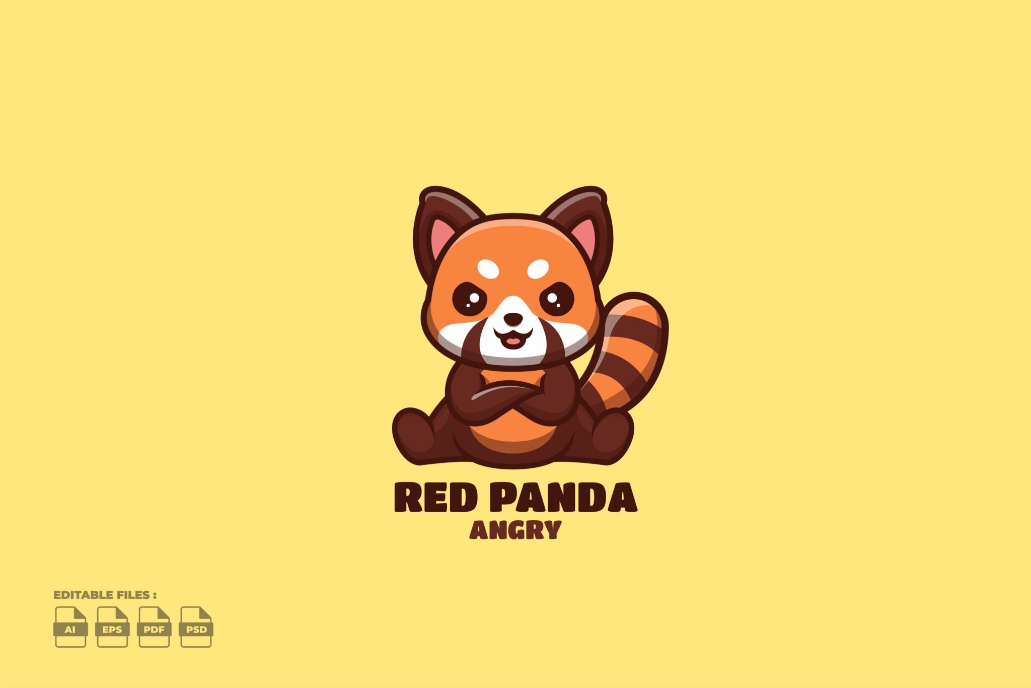 Angry Red Panda Cute Mascot Logo – MasterBundles