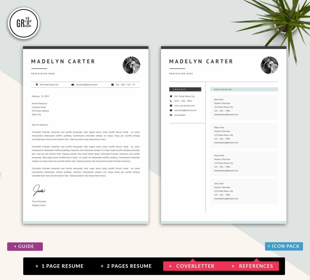 Creative Resume CV Template for Word – MasterBundles