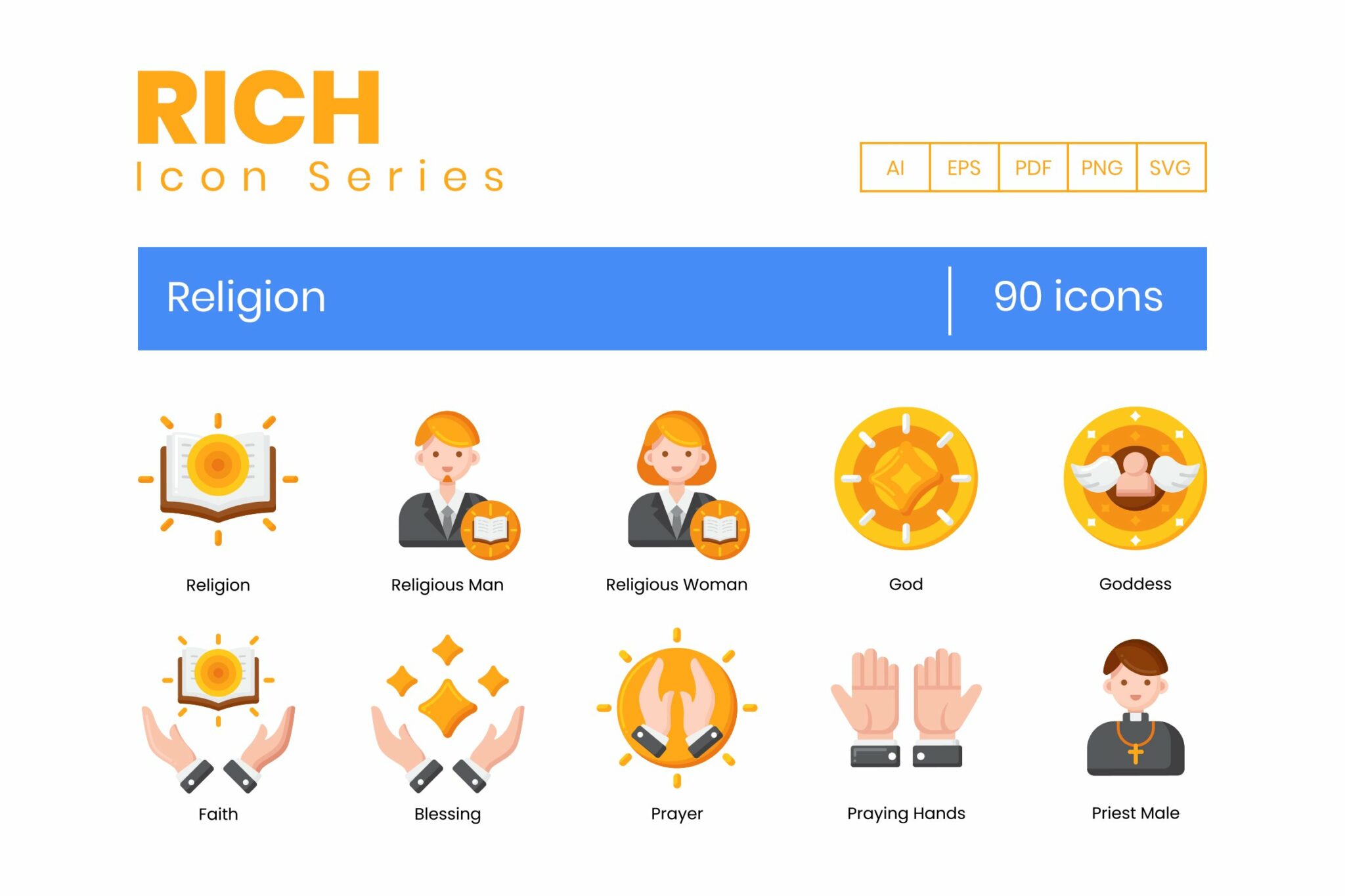 90 Religion Icons | Rich – MasterBundles