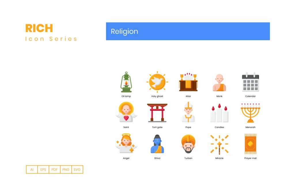 90 Religion Icons | Rich – MasterBundles