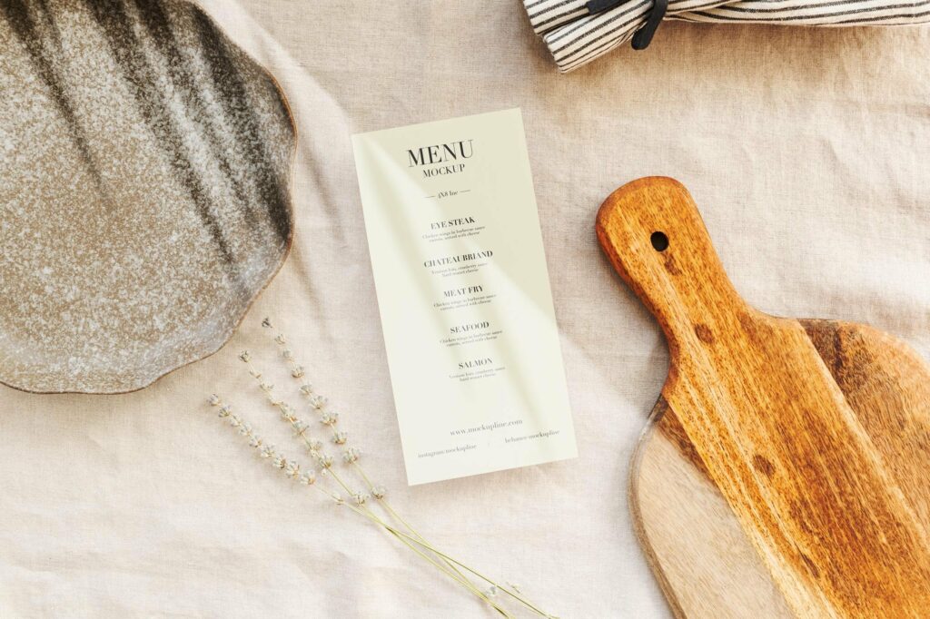 Menu Card Mockup Set – MasterBundles