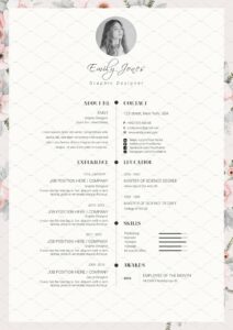 Floral Pattern CV-Resume Template *C – MasterBundles