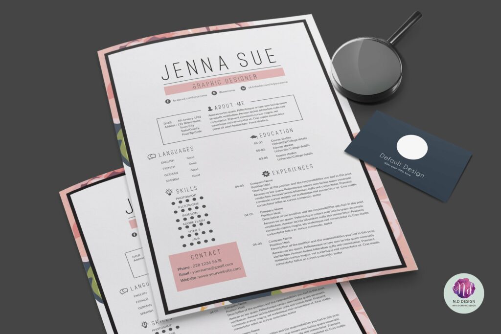 Floral resume package – MasterBundles