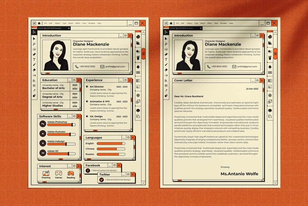 Character Designer CV Template – MasterBundles