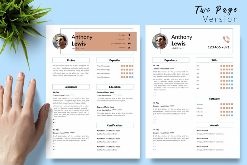 Creative Resume Template - Anthony – MasterBundles