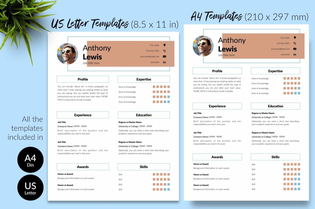 Creative Resume Template - Anthony – MasterBundles