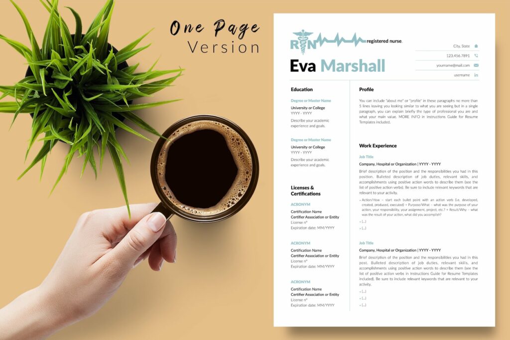 Nurse CV Design / Resume - Eva – MasterBundles