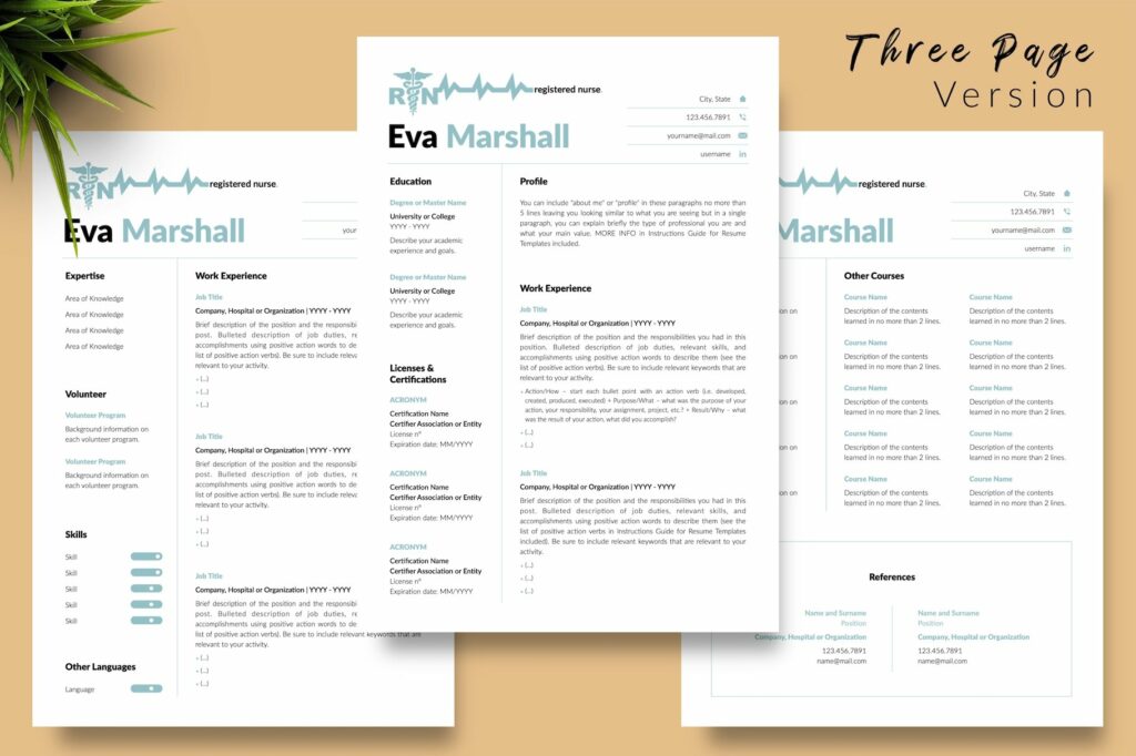 Nurse CV Design / Resume - Eva – MasterBundles