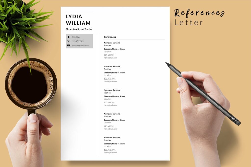 High School Teacher Resume Template / CV - Lydia – MasterBundles