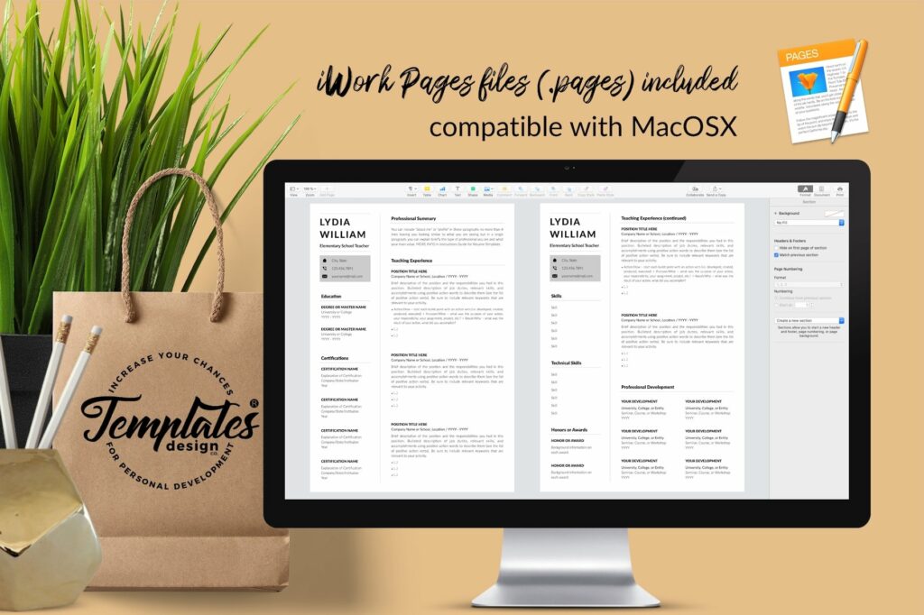 High School Teacher Resume Template / CV - Lydia – MasterBundles