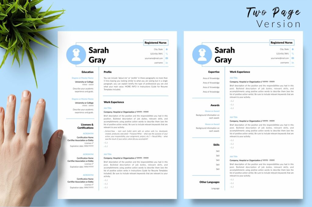 Nurse CV Bundle / Resume - Sarah – MasterBundles
