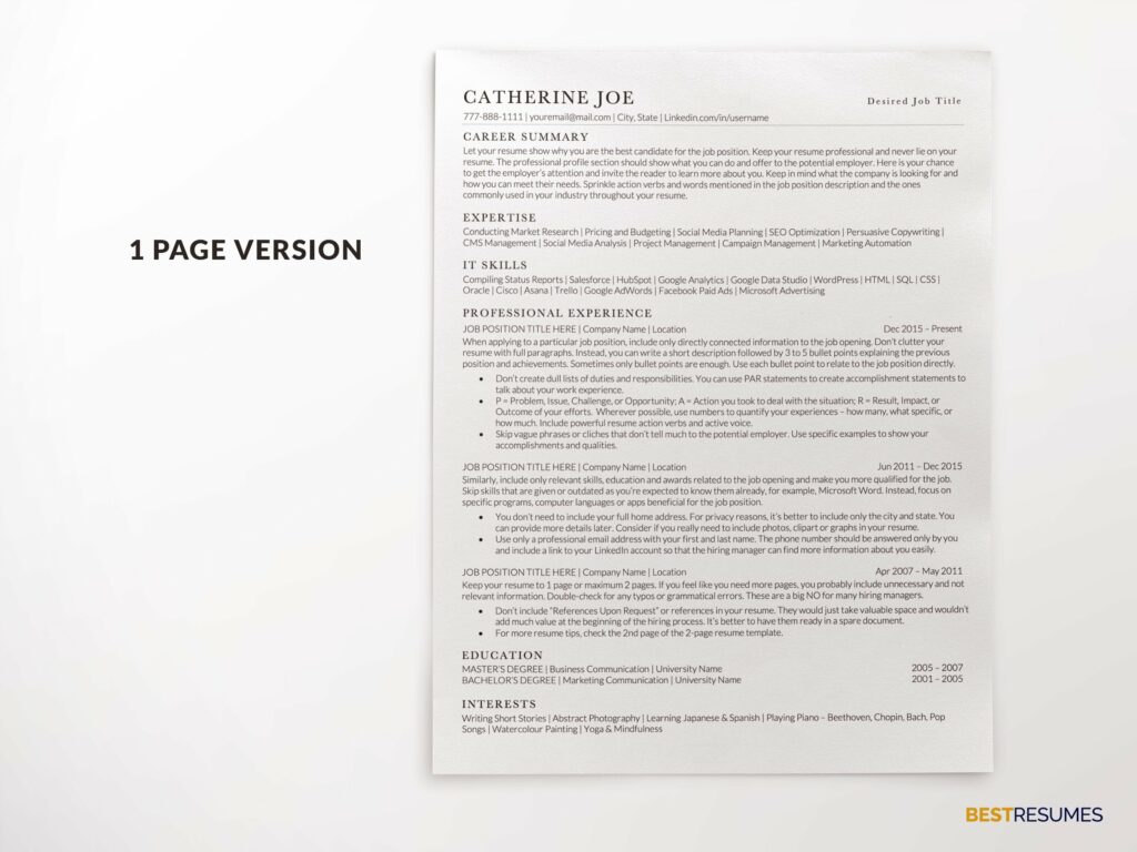 Resume Template for Apple Mac Pages – MasterBundles