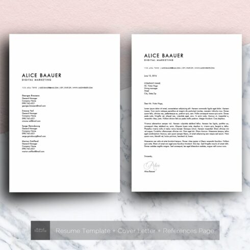 Minimalist Resume (MS Word) | Alice – MasterBundles