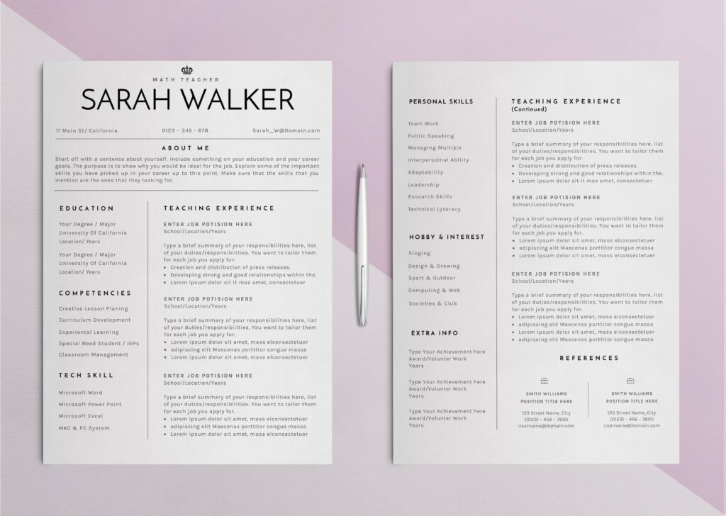High School Resume CV Teacher – MasterBundles