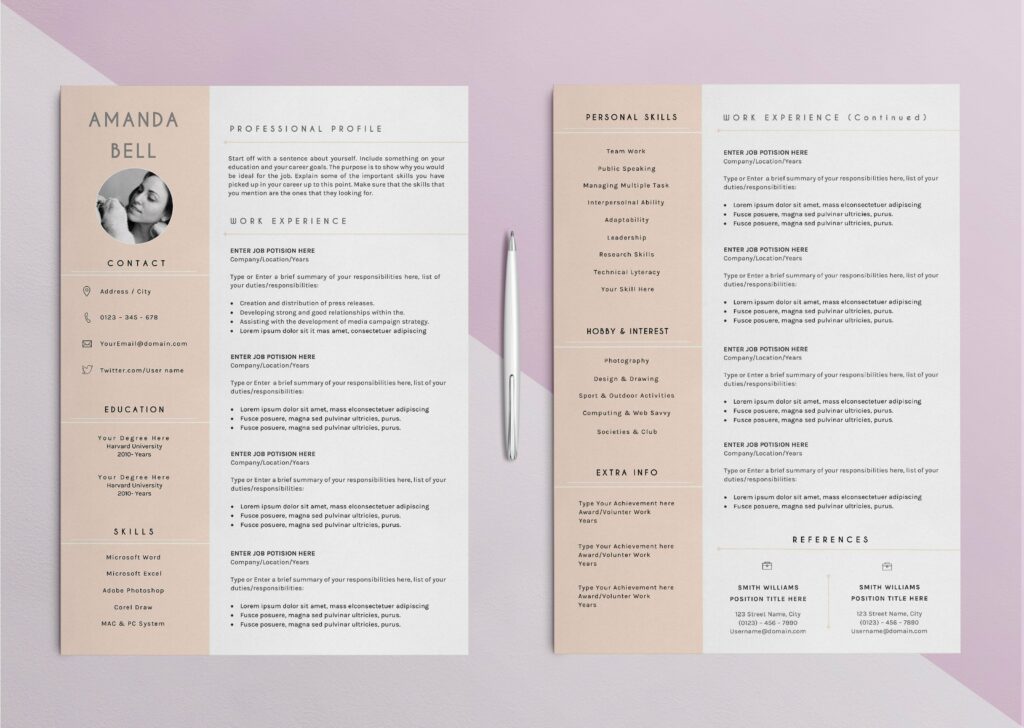 Professional Resume / CV Template-3 – MasterBundles