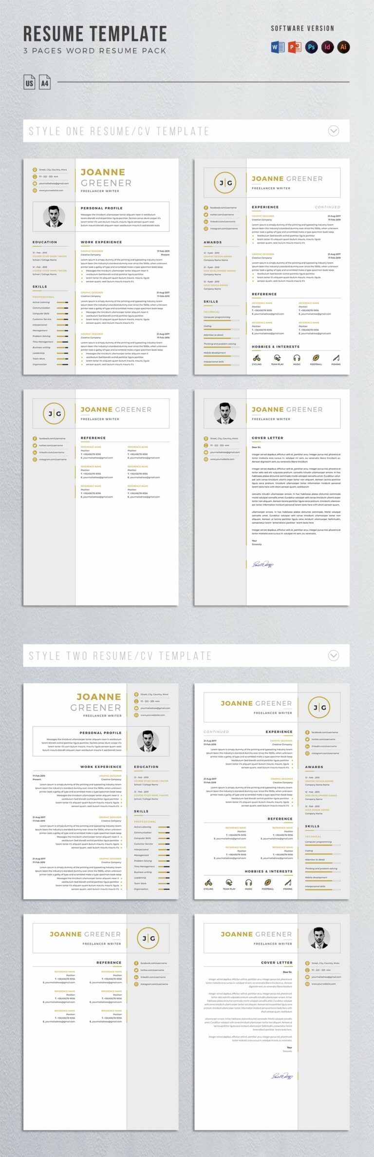 Resume Template Word – MasterBundles