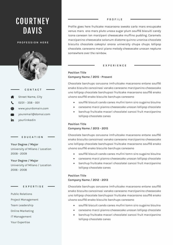3 Pages Resume template CV Template – MasterBundles