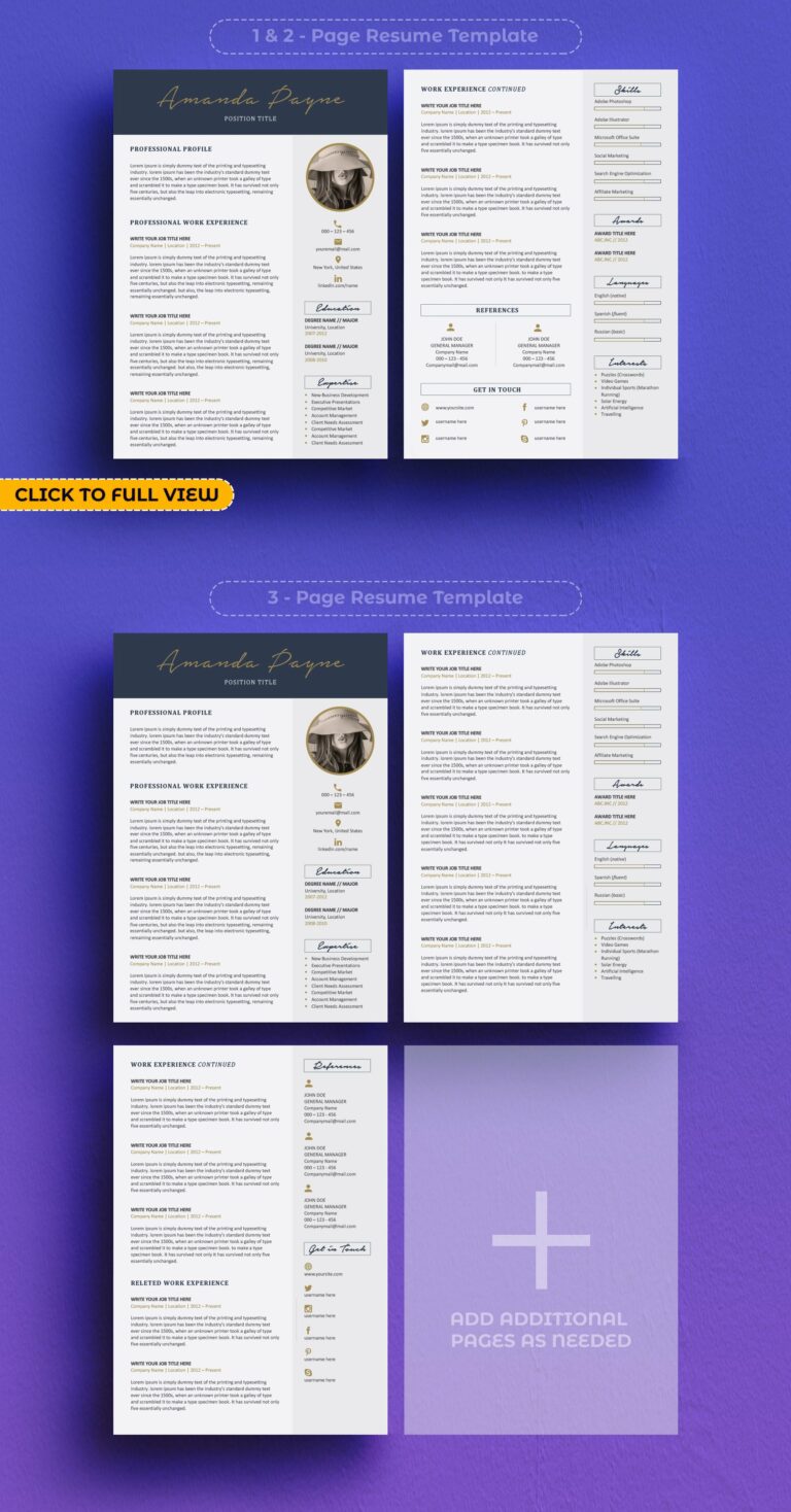 Minimal Resume/CV Template + Bonus – MasterBundles