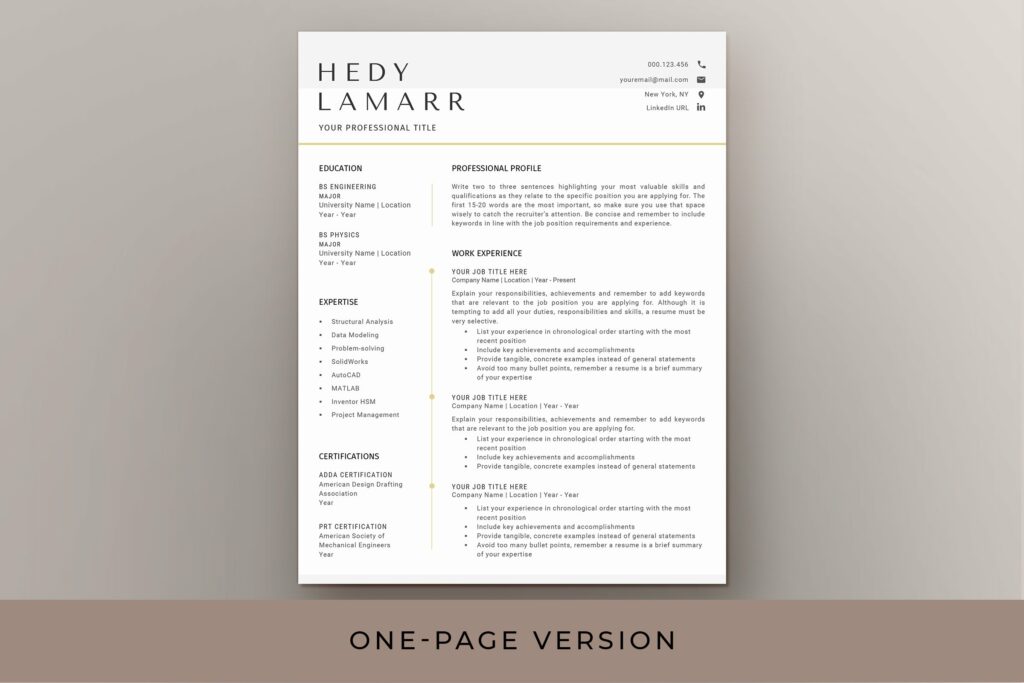 Engineer Resume & Cover Letter -Word – MasterBundles