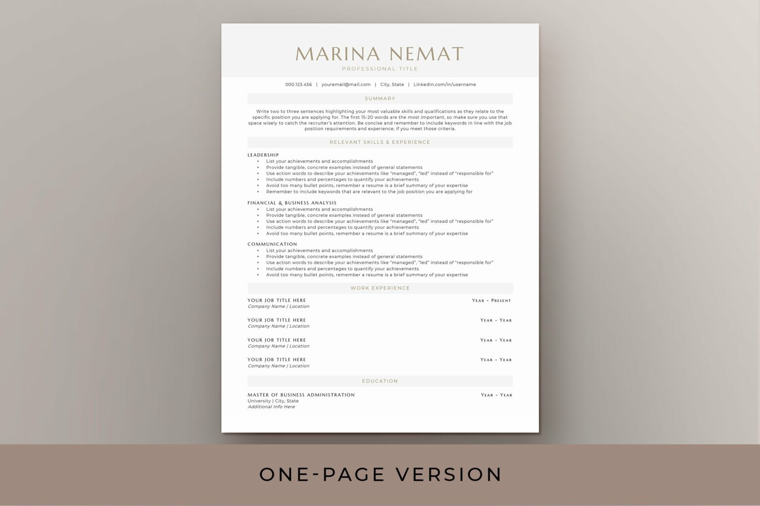 Functional Resume & Cover Letter – MasterBundles