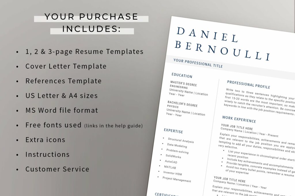 Modern Resume & Cover Letter - Word – MasterBundles