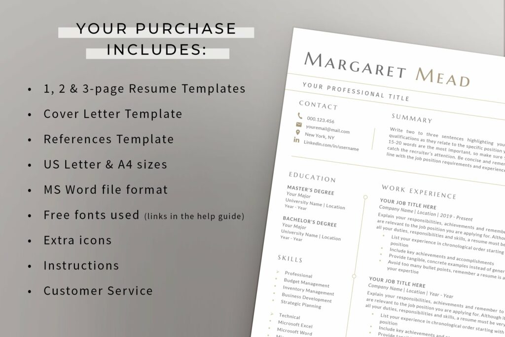 Modern Resume & Cover Letter - Word – MasterBundles