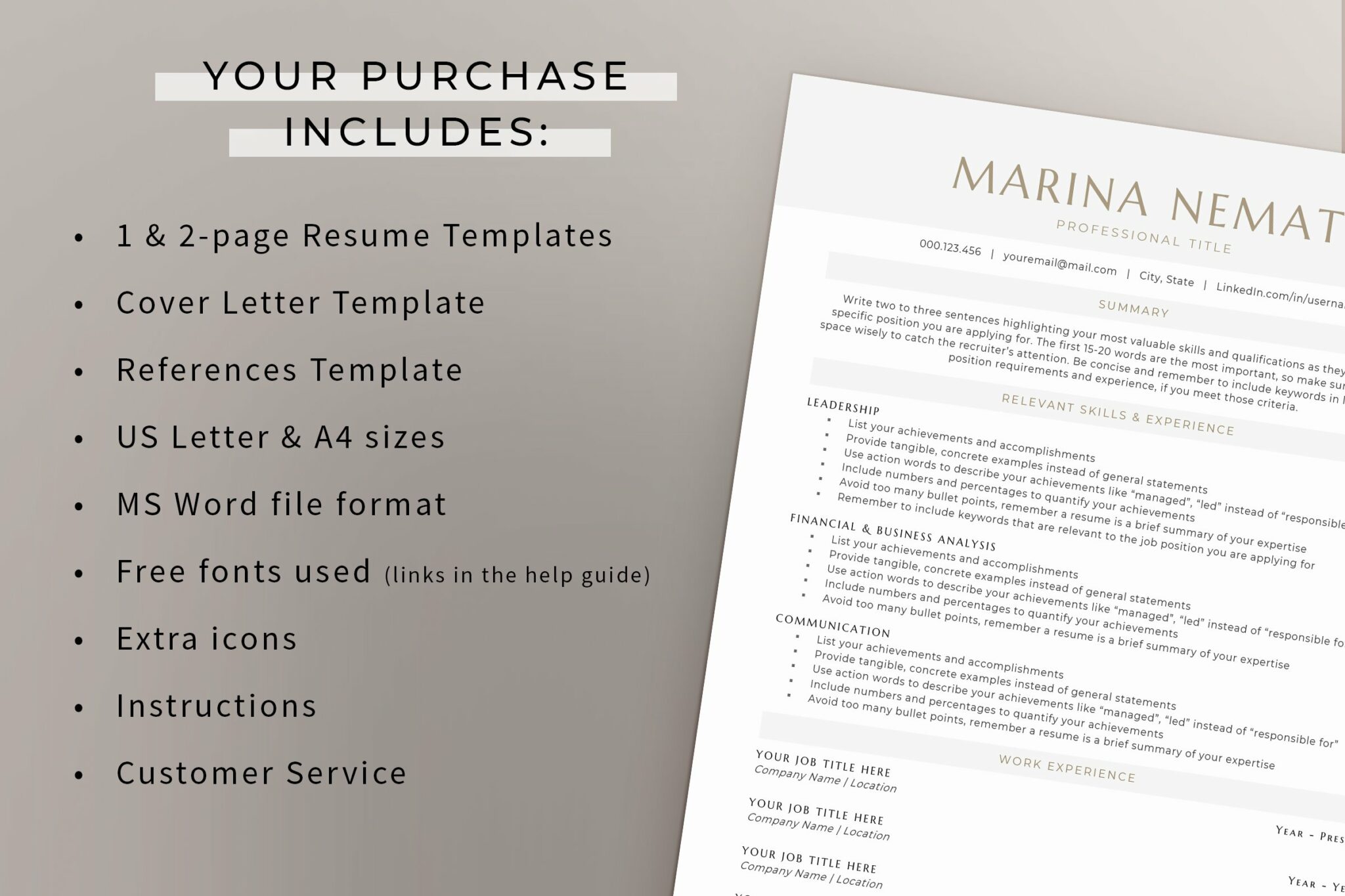 Functional Resume & Cover Letter – MasterBundles