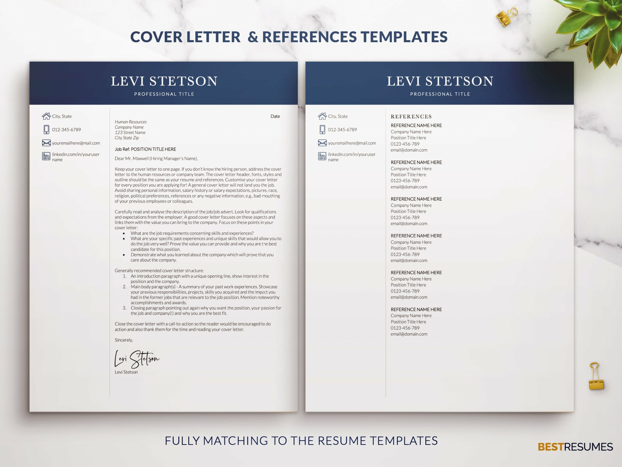Clean Modern Resume Template Word – MasterBundles