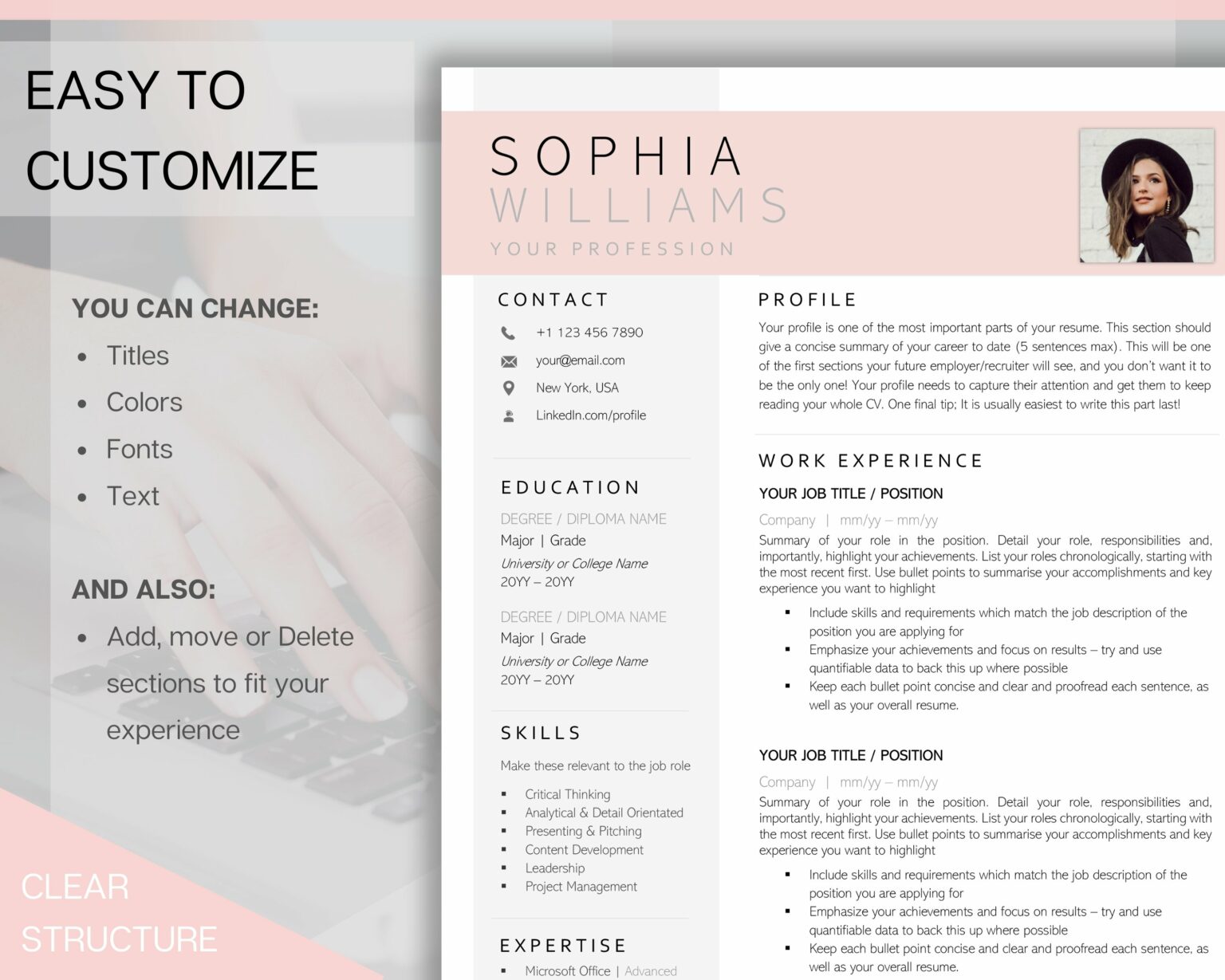 Resume Template Word, CV Bundle – MasterBundles