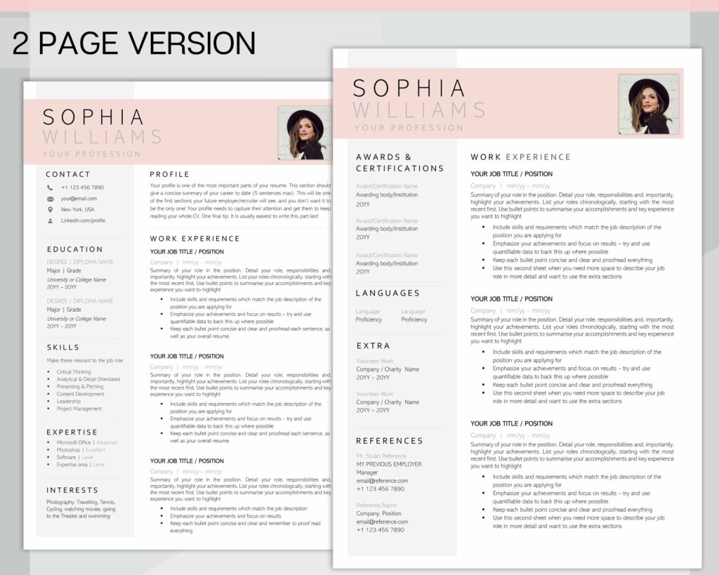 Resume Template Word, CV Bundle – MasterBundles