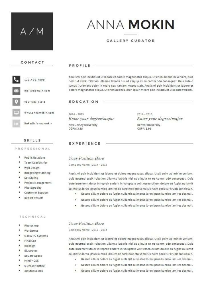 Resume Template 5 page pack | Smoke – MasterBundles