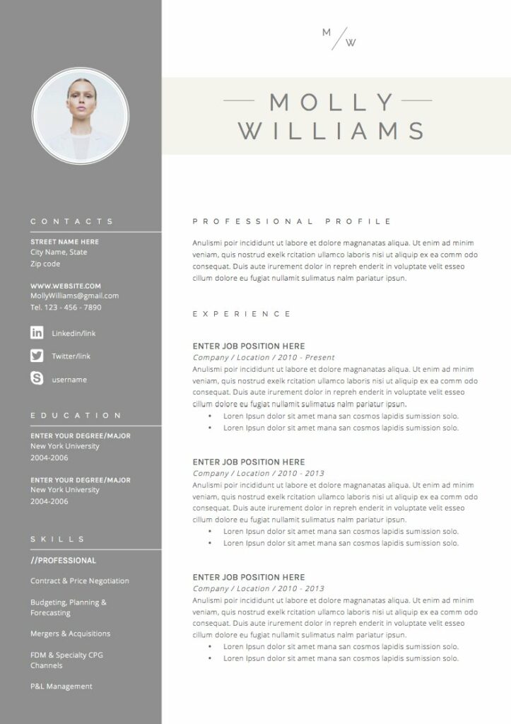 Resume Template 4 pages | Minerva – MasterBundles