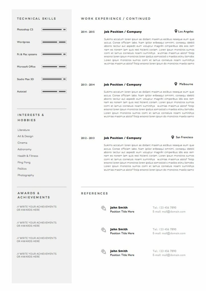 Resume Template 4 pages | Moonlight – MasterBundles