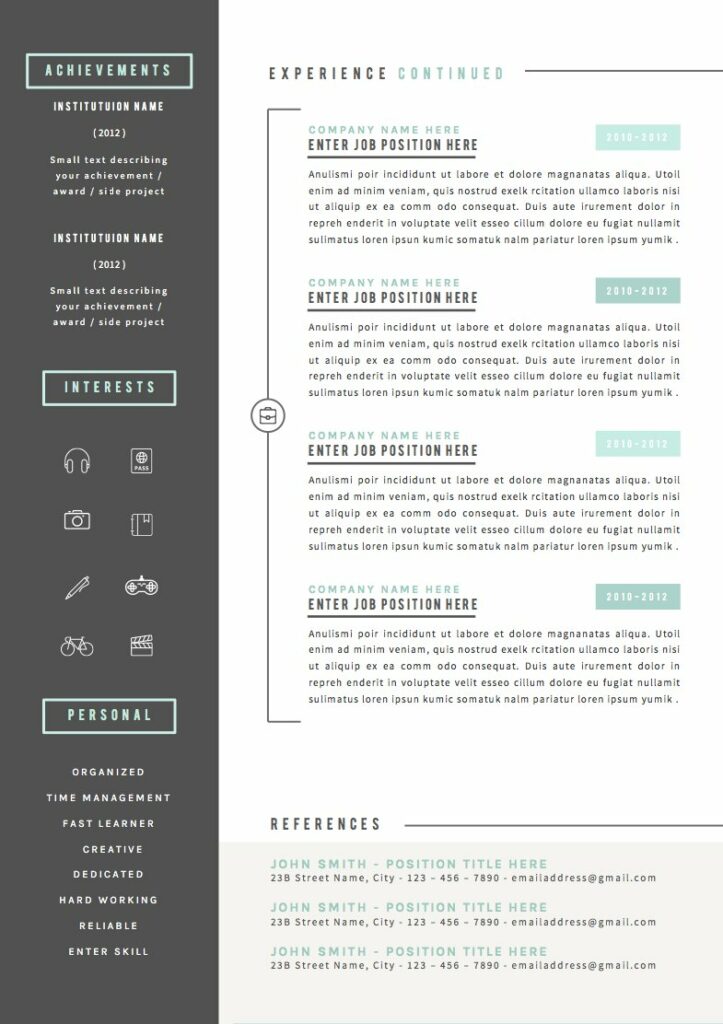 Resume Template 4 page pack | Iconic – MasterBundles