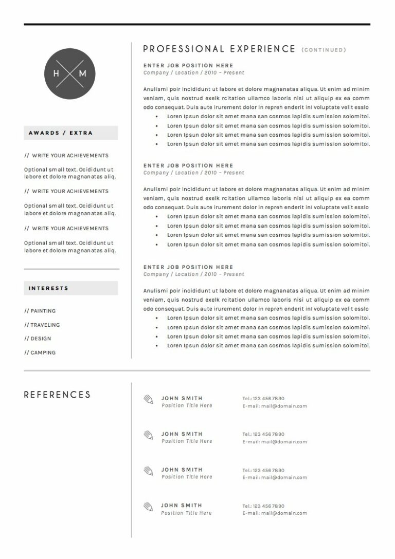 Resume Template 4 pages | Simplifier – MasterBundles