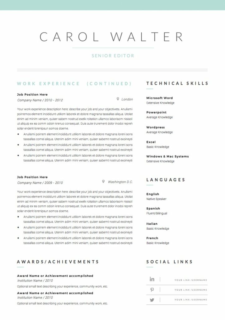 5 page Resume Template | Upgrade – MasterBundles