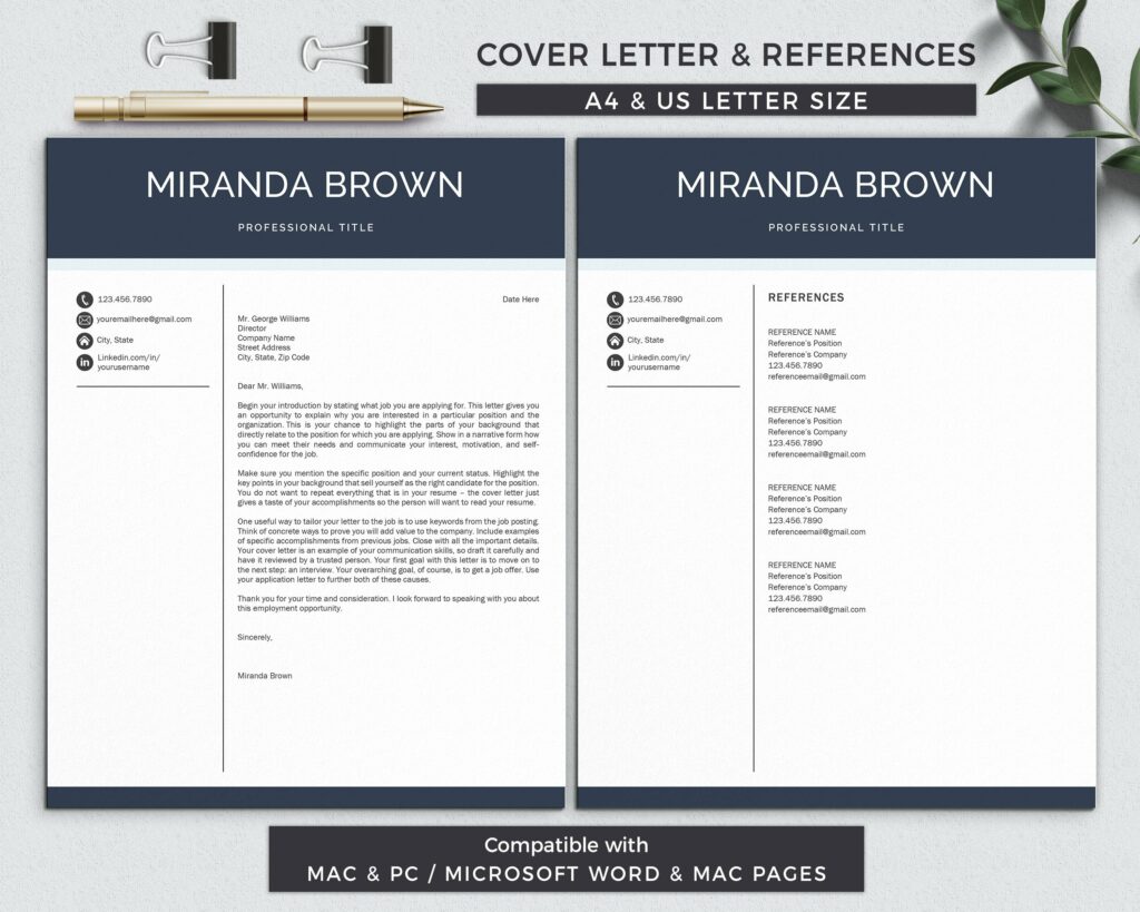 Resume with Photo / CV Template – MasterBundles