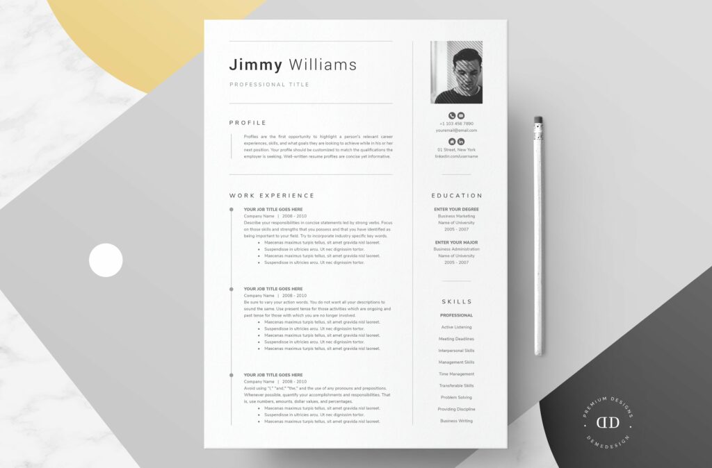 Word, Pages Resume Template Kit – MasterBundles