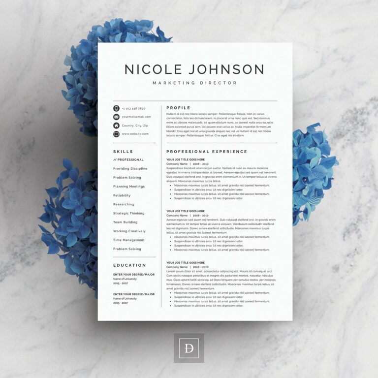 ONE Page Resume Template Kit – MasterBundles