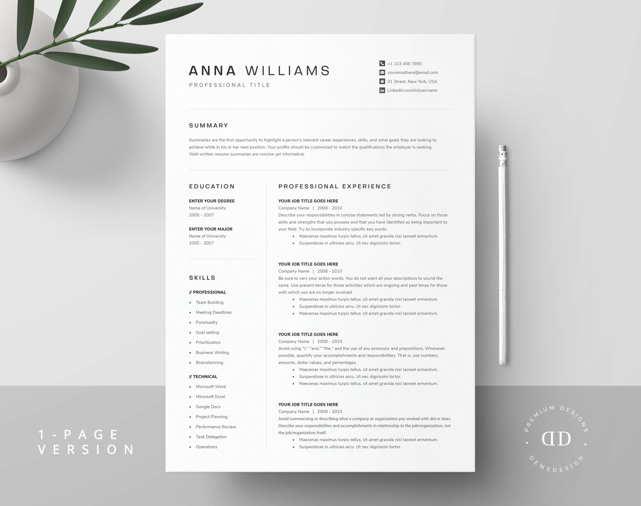 Resume Template Pack | Word, Pages – MasterBundles