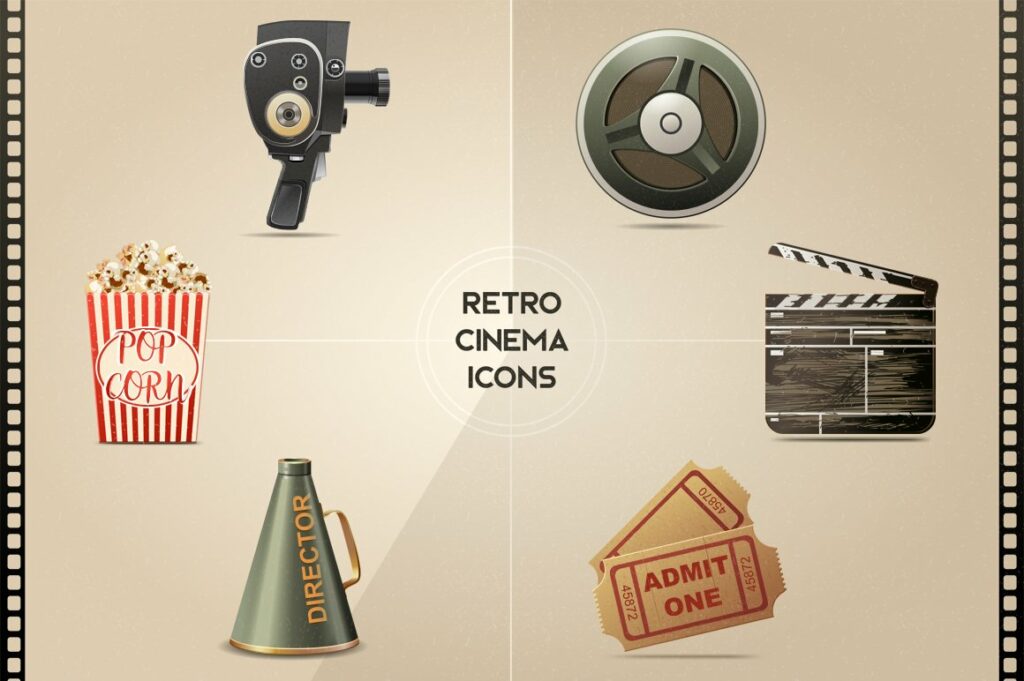 Retro cinema icons – MasterBundles