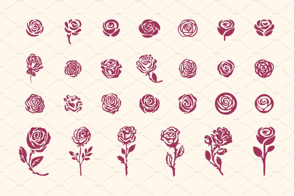 27 Rose symbols icon – MasterBundles