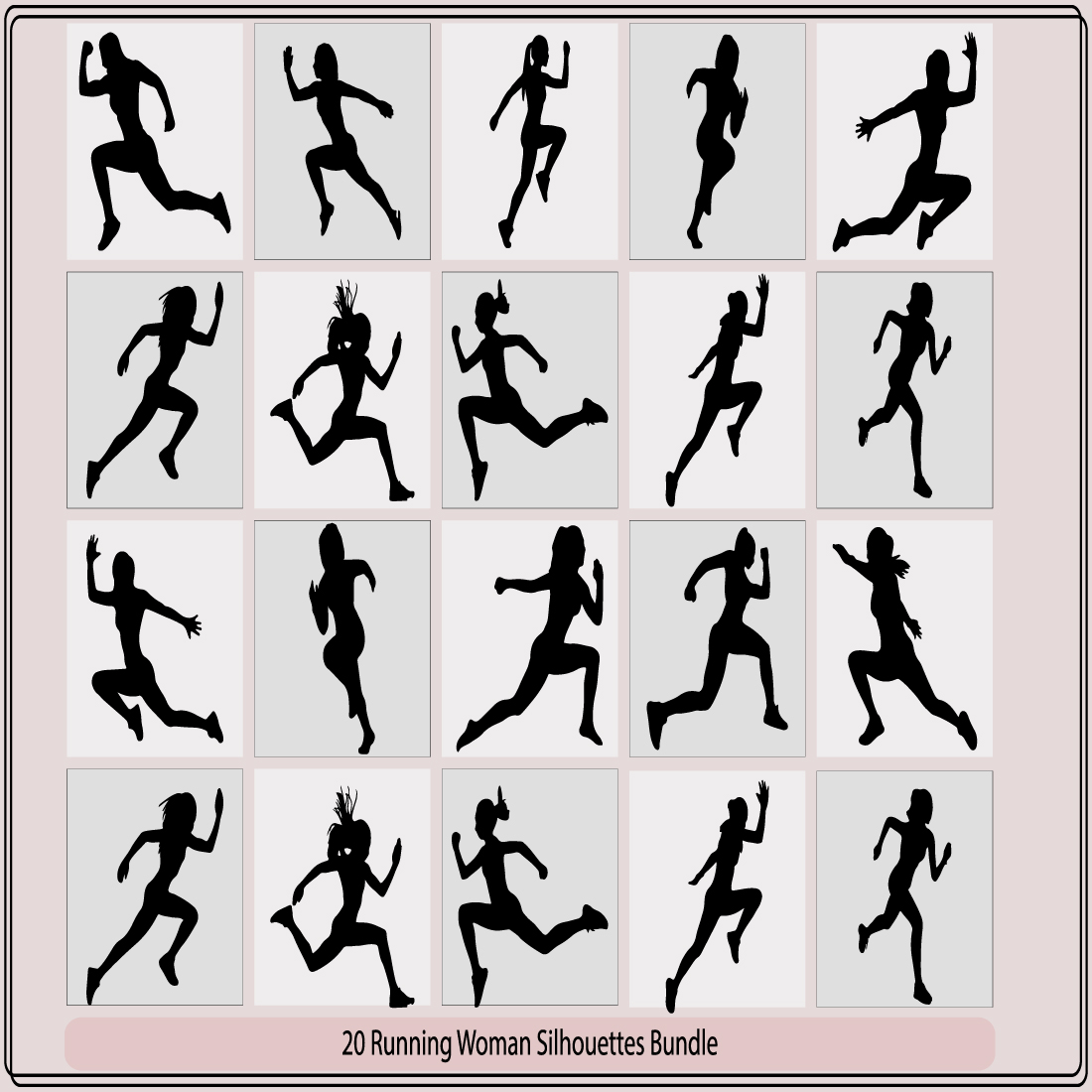 Running woman side view vector silhouette,Young running woman,Running ...
