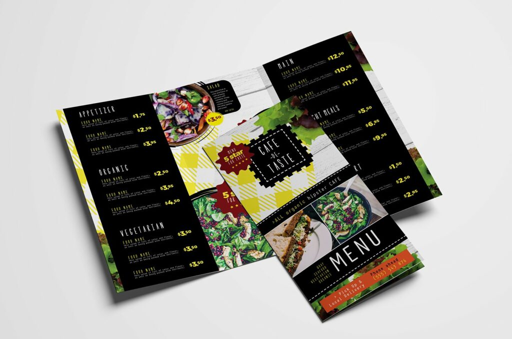 Trifold Salad Menu Template – MasterBundles