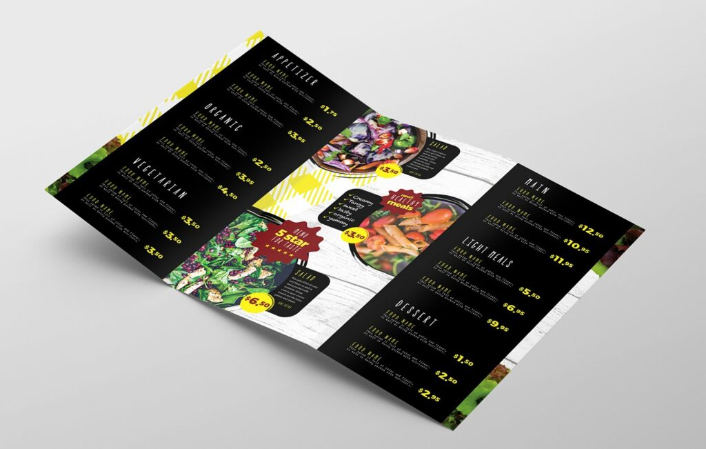 Trifold Salad Menu Template – MasterBundles