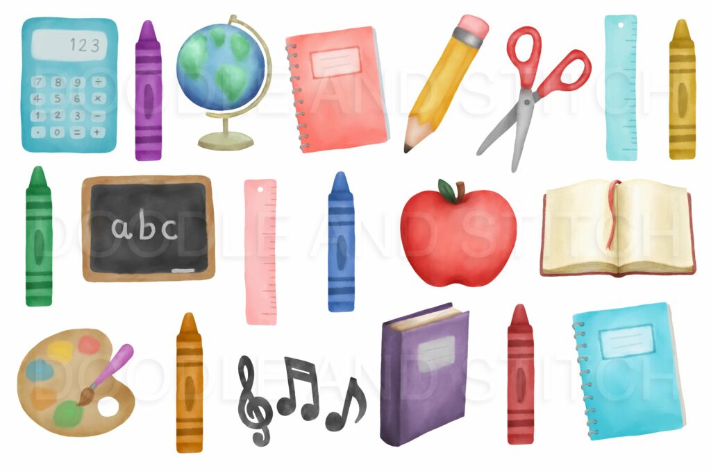 School Watercolor Illustrations – MasterBundles