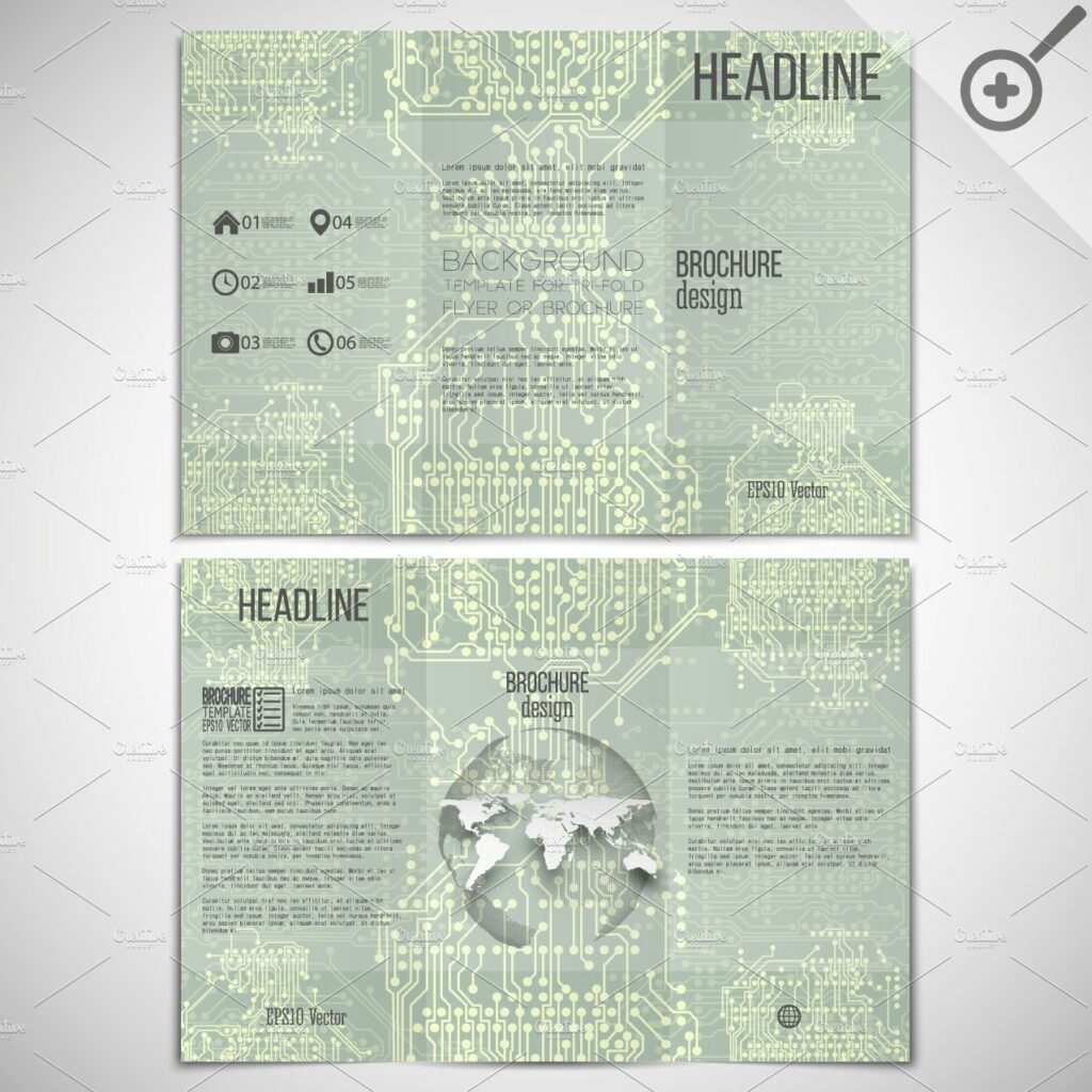 Vector set of tri-fold brochures – MasterBundles