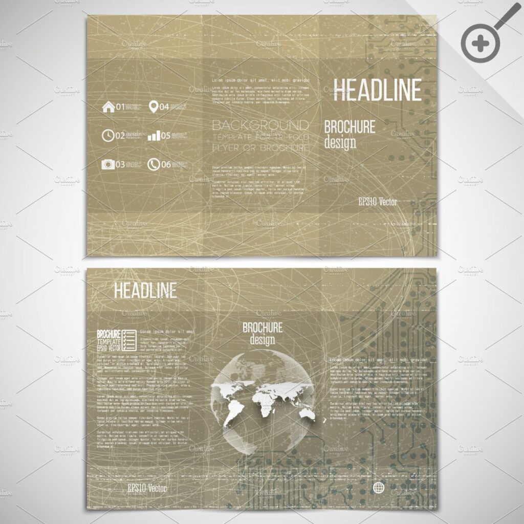 Vector set of tri-fold brochures – MasterBundles