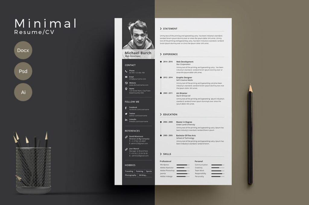 Minimal Cv-Resume – MasterBundles